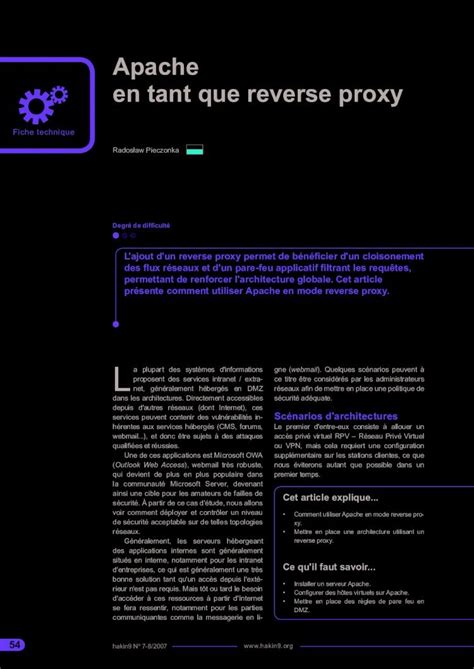 Pdf Apache En Tant Que Reverse Proxy Lagout Fiche Technique