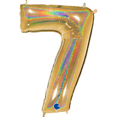 GRABO BALON 102CM CYFRA ZŁOTA HOLOGRAFICZNA 7 Inny producent