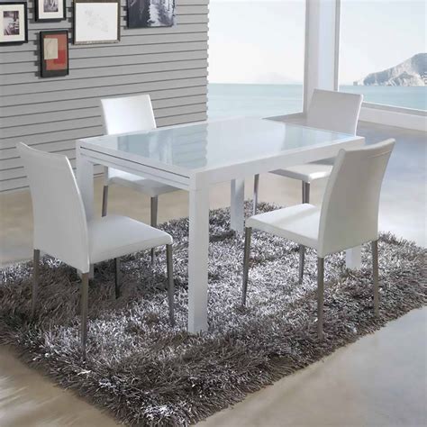 MESA DE COMEDOR EXTENSIBLE TAPA DE CRISTAL BARI Demarques Es Mesas