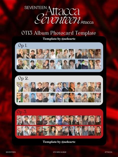 SEVENTEEN ATTACCA ALBUM PHOTOCARDS Картонки Карта