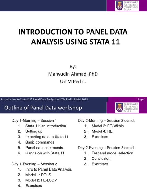 intro to panel data analysis using stata uitm perlis mei2015 pdf fixed effects model