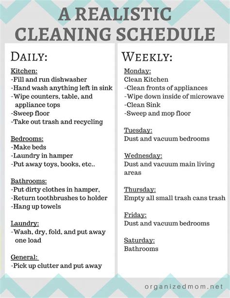 A Realistic Cleaning Schedule You Can Stick With Artofit