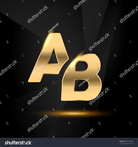 Ab Initial Letters Swoosh Shiny Elegant Stock Vector Royalty Free