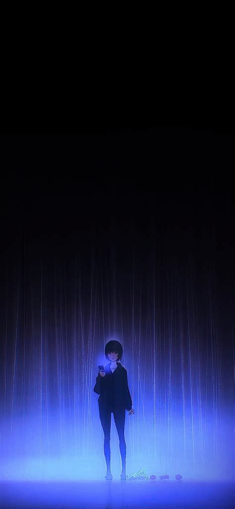 Anime Girl Phone Blue Lights Iphone Xs Iphone 10 Iphone X Background And Anime Girl