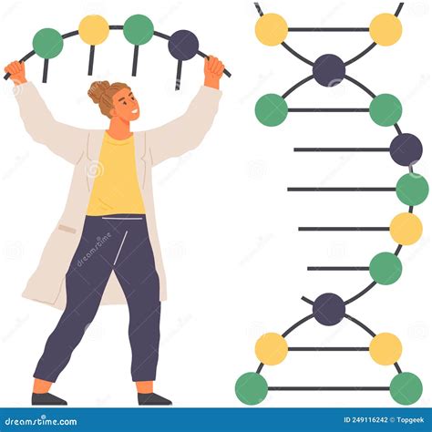 Scientist Studying Dna Molecule Genetic Engineering Manipulation Of