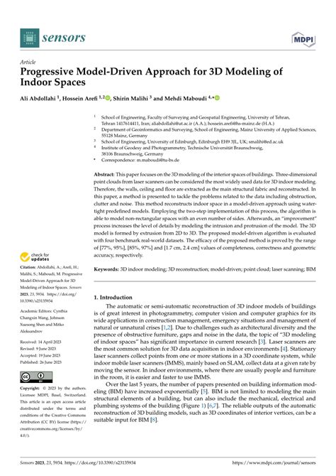 pdf progressive model driven approach for 3d modeling of indoor spaces