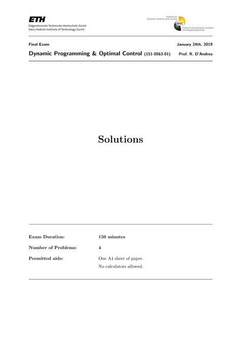 pdf solutions · 2019 11 17 · final exam { dynamic programming and optimal control page 7 problem