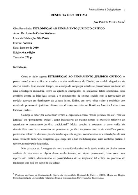 Total 70 Imagem Resenha Descritiva Modelo Br Thptnganamst Edu Vn