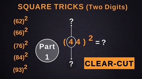 square tricks two digits part 1 maths squaretrick youtube