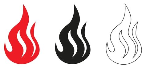 Premium Vector Fire Flame Icon Set Fire Symbols