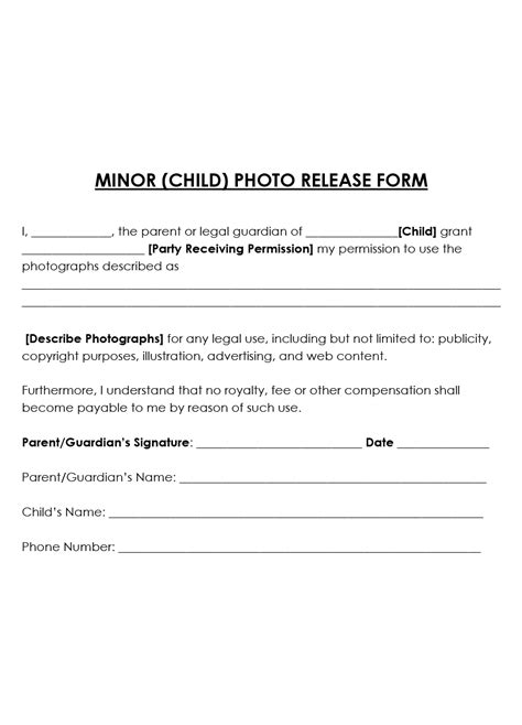 Free Model Release Photo Copyright Forms Pdf Word