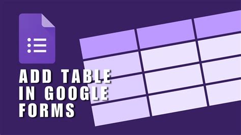New Update Tutorial How To Add Table In Google Forms Question Youtube