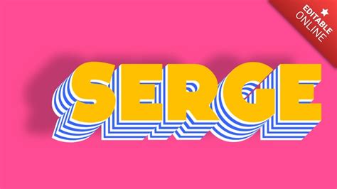 Serge Yellow Blue 3D Text Effect Generator