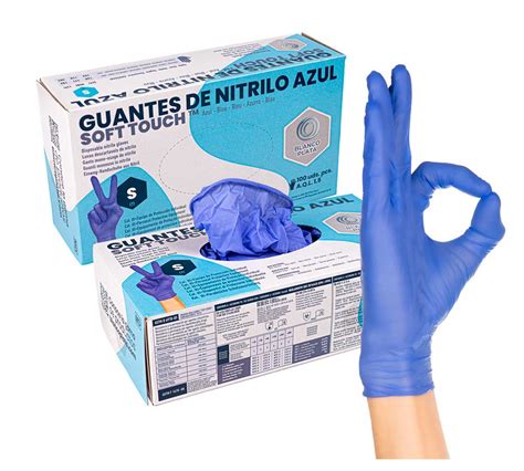 Guantes de Nitrilo Soft Touch Azul Blancoplata Talla Pequeña