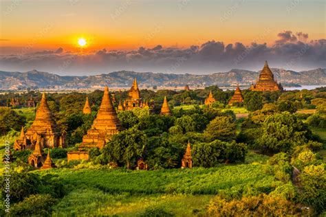 Ancient Temple In Bagan After Sunset Myanmar Temples In The Bagan