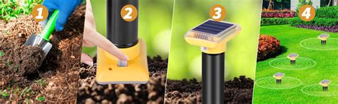 Glovios Répulsif Taupe Solaire à Ultrason 4 Pièces Répulsifs Anti