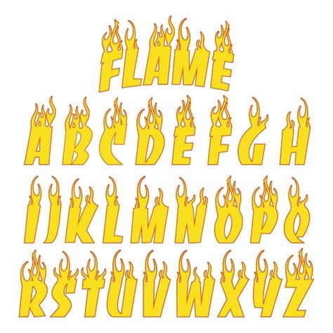 Premium Vector Fire Flame Alphabet Text Effect