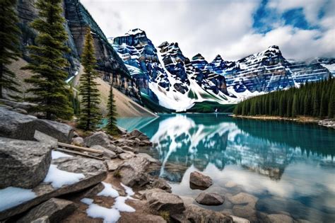 Premium Ai Image Moraine Lake In Banff National Park Alberta Canada