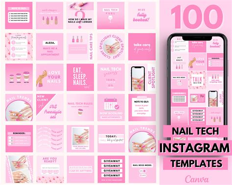 Nail Tech Instagram Post Nail Technician Social Media Etsy