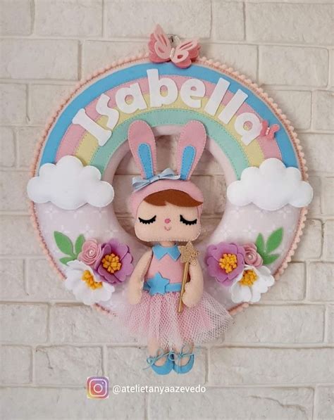 Guirlanda de feltro para decoração de Natal