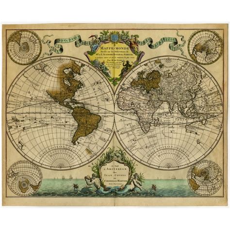 Antique World Map By Covens Mortier C