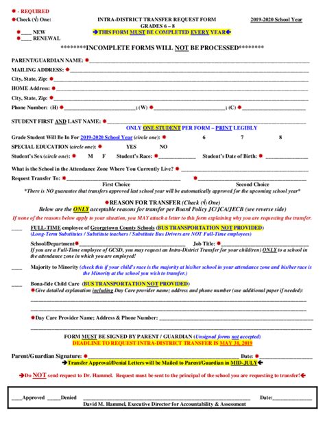 Fillable Online 20 INTRADISTRICT TRANSFER REQUEST Fax Email Print