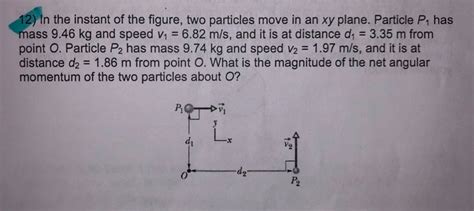 solved 12 in the instant of the figure two particles move
