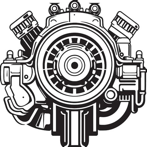 Premium Vector A Black And White Drawing Of A Mechanical Device With