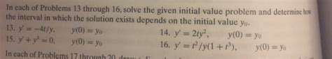 solved in each of problems 13 through 16 solve the given