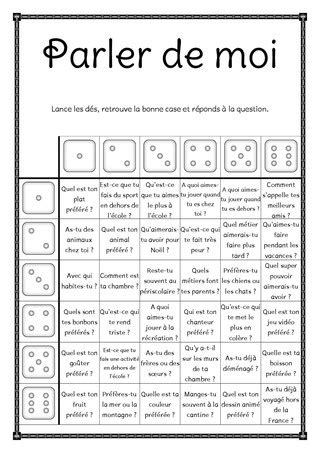 un petit jeu pour faire parler les élèves Fiches de préparations