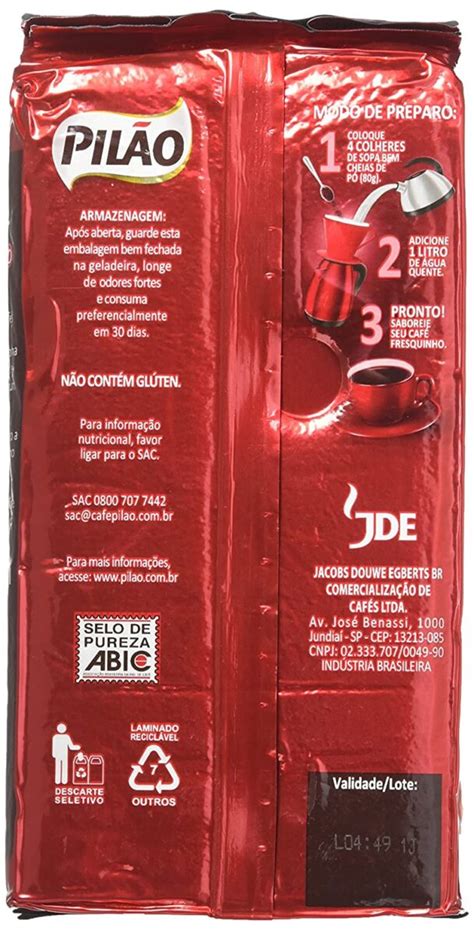 Pilao Roasted Ground Coffee Café Pilão Torrado E Moído 17 6 Oz 500
