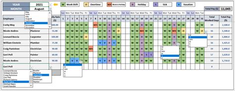 Payroll Excel Template Employee Attendance Tracker In Excel