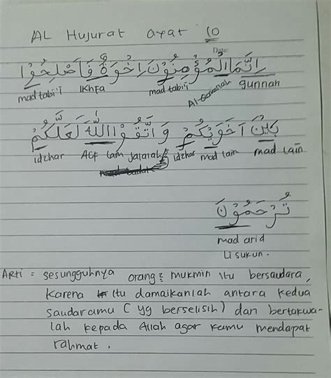 Detail Tajwid Surat Al Hujurat Ayat Koleksi Nomer