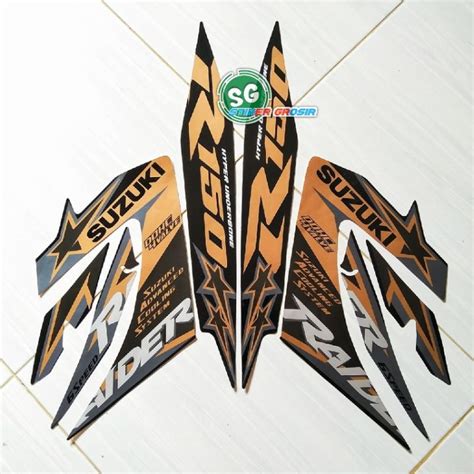 STIKER STRIPING LIS BODY SATRIA FU RAIDER R150 FACELIFT 2014 2015 HITAM
