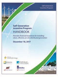 Self Generation Incentive Program HANDBOOK Self Generation Incentive