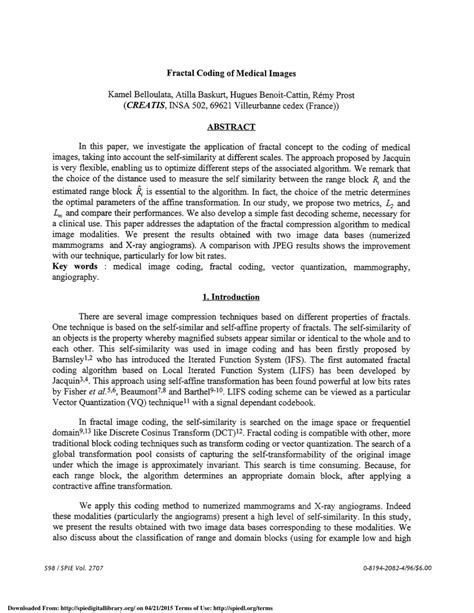 pdf fractal coding of medical images