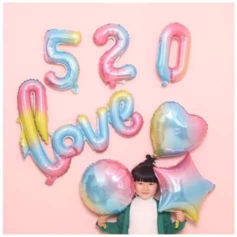 32 inch Gradiënt Kleur Digit Folie Ballonnen Geluk Grandado