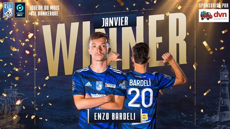 Enzo Bardeli est élu joueur du mois de janvier USL Dunkerque