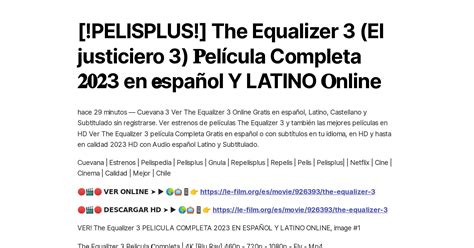PELISPLUS The Equalizer 3 El justiciero 3 𝐏elícula Completa 𝟐𝟎𝟐3