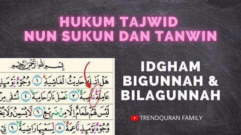 Ilmu Tajwid Idgham Bighunnah Dan Bilaghunnah Dan Contohnya Hukum