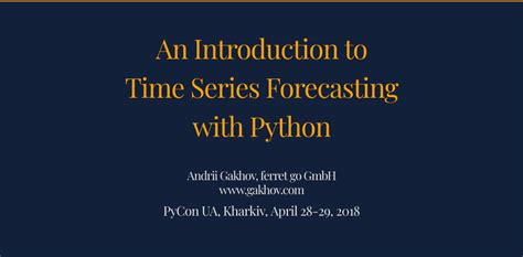 pdf an introduction to time series forecasting with python