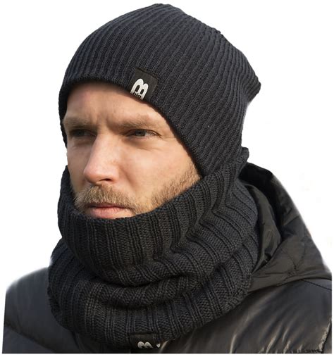 ZIMOWY CIEPŁY KOMPLET MĘSKI CZAPKA KOMIN GRANAT W5 6996798935 Allegro pl