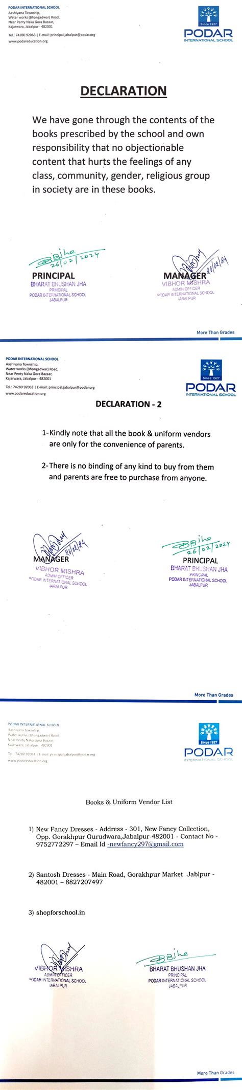 List Of CBSE Books All Standards Podar International School