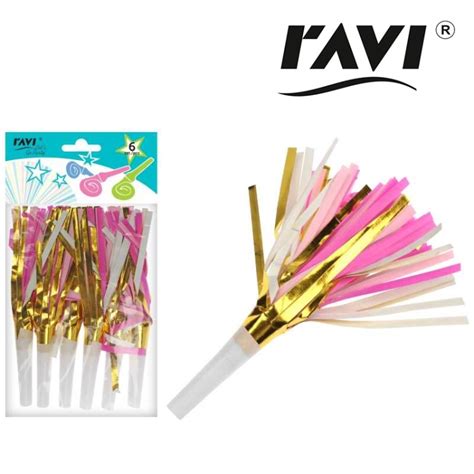 Let S Go Party Gwizdki Papierowe GOLD AND PINK 6 Sztuk RAVI Sklep Galicja