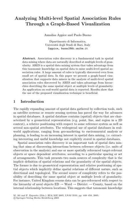 pdf analyzing multi level spatial association rules through a graph based visualization