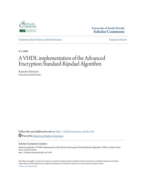 a vhdl implementation of the advanced encryption standard rijndae pdf encryption cryptography