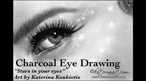 How To Draw Realistic Eye With Charcoal Pencil Stars In Your Eyes By