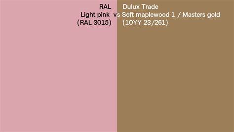 RAL Light Pink RAL 3015 Vs Dulux Trade Soft Maplewood 1 Masters