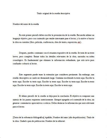 Reseña Descriptiva Aprende a redactarla con ayuda de Milformatos