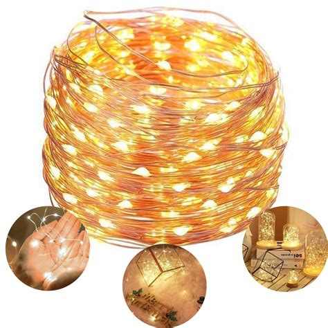 DRUCIKI LAMPKI 100LED NA BATERIE ŚWIATEŁKA CHOINKOWE BIAŁE 10M NA